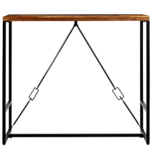 AJSEOYBS Dining Table Mid-Century Vintage Kitchen Table for Person for Dining Room Balcony Cafe Bar,Bar Table Solid Reclaimed Wood 47.2"x23.6"x41.7"