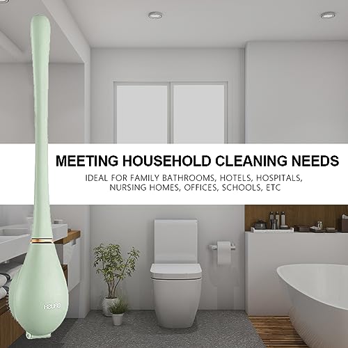 HEMUBAG WC Cleaner Brush Wall-Mounted Bowl Brush Holder Set Deep Cleaner No Dead Ends with Base for Bathroom