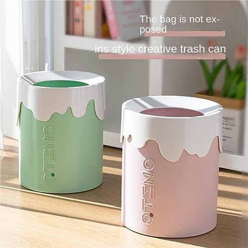 RIIJA Garbage Can Garbage Can Home Hotel Living Room Bedroom Toilet Bathroom High-Value Large Creative Kitchen with Lid Trash Can Wastebasket (Color : Purple, Size : A)