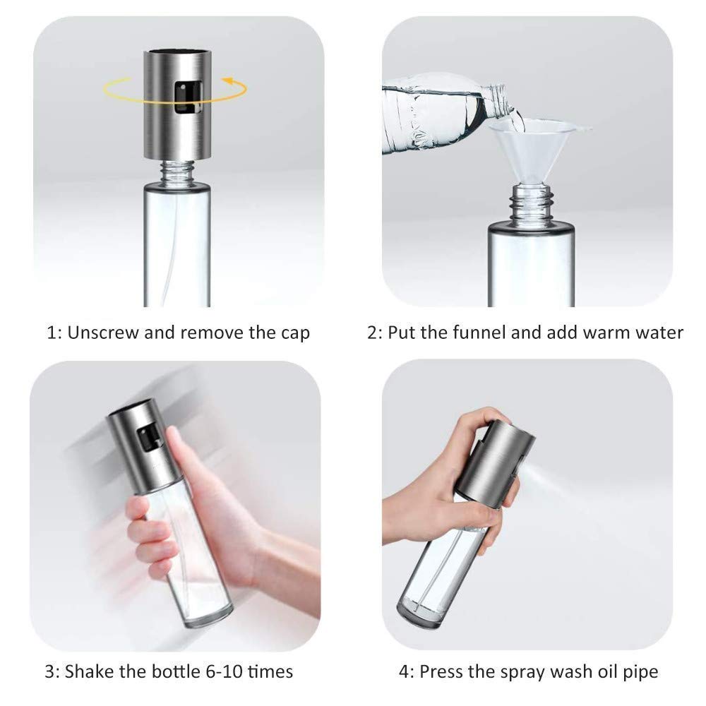 SENOZ Oil Sprayer for Cooking, Air Fryers, Salads, Barbecues - 360 Adjustable Nozzle, Plastic, 100ml