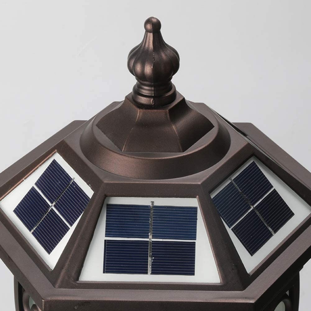 Lights Outdoor IP65 Waterproof Rainproof Victoria Solar LED Post Pillar Column Light European Antique Community Park Street Pole Light Villa Garden Landscape Lighting Fixture E27 Edison Stadium