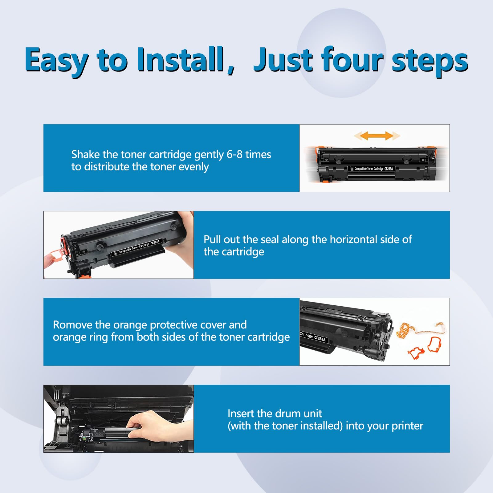 DrPrint CF283A Black Toner Cartridge Replacement for HP 83A 283A, Compatible with HP Laserjet Pro M201n M201dw MFP M125nw M127fw M225dw M125a