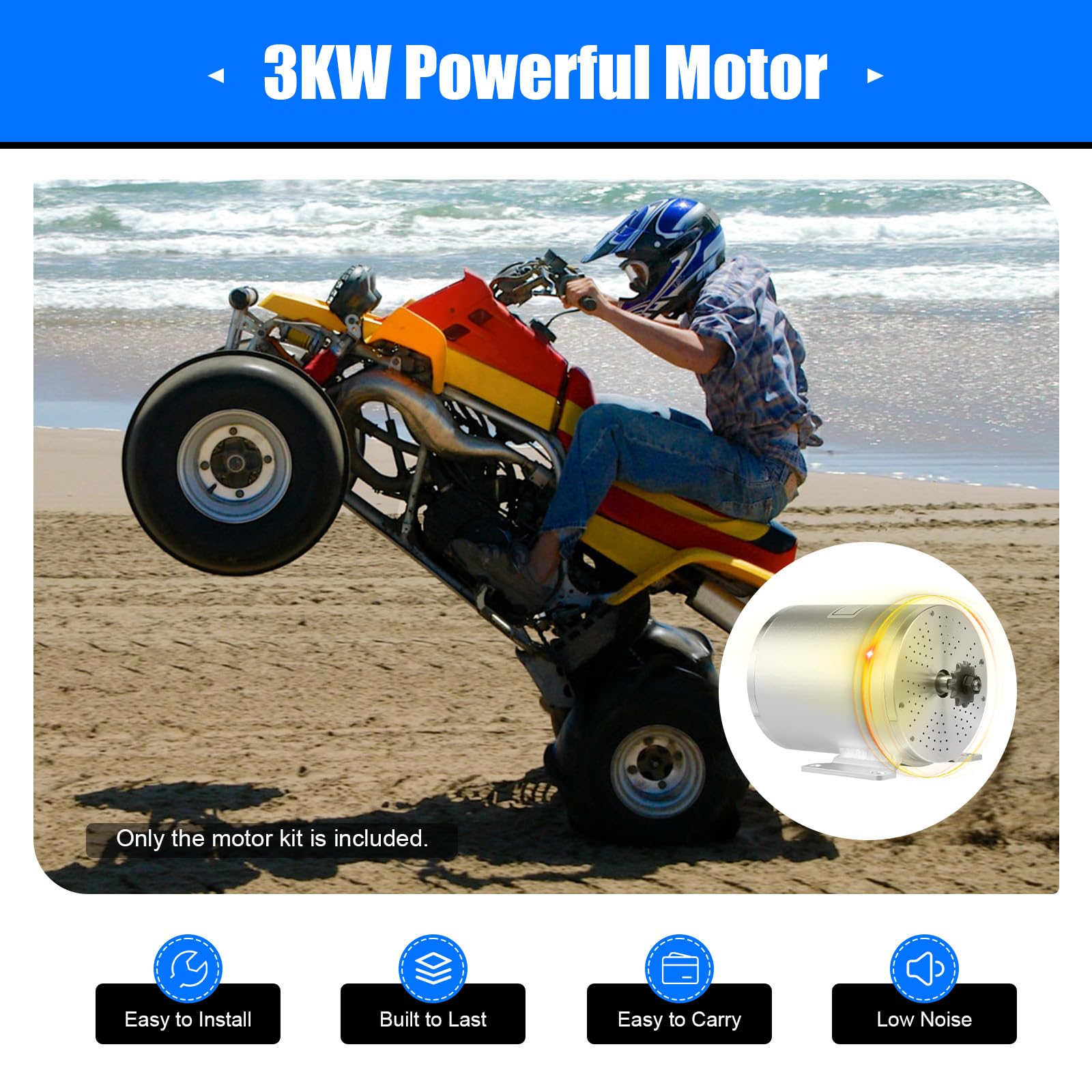 BANLICALI Bike Motor Kit, 3000W Brush-Less Motor Kit with Controller, Chain Ring and Throttle, for Electric Scooter E Bike Engine Motorcycle DIY Part Conversion Kit 48-72V 4900rpm