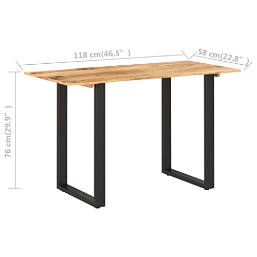 WHOPBXGAD Dining Table,Kitchen Tables, Wooden Dining Tables for Living Room, Dining Room, Bistro Tables,46.5"x22.8"x29.9" Solid Acacia Wood