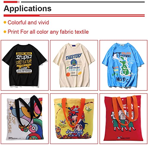 A3 Continuous DTF Printer & Powder Shaker Dryer White Ink Stirring System L1800 for Fabrics, Leather, Toys, Swimwear, Handicrafts, T Shirt, Other(6X 100ml Ink+1roll Film+Powder)
