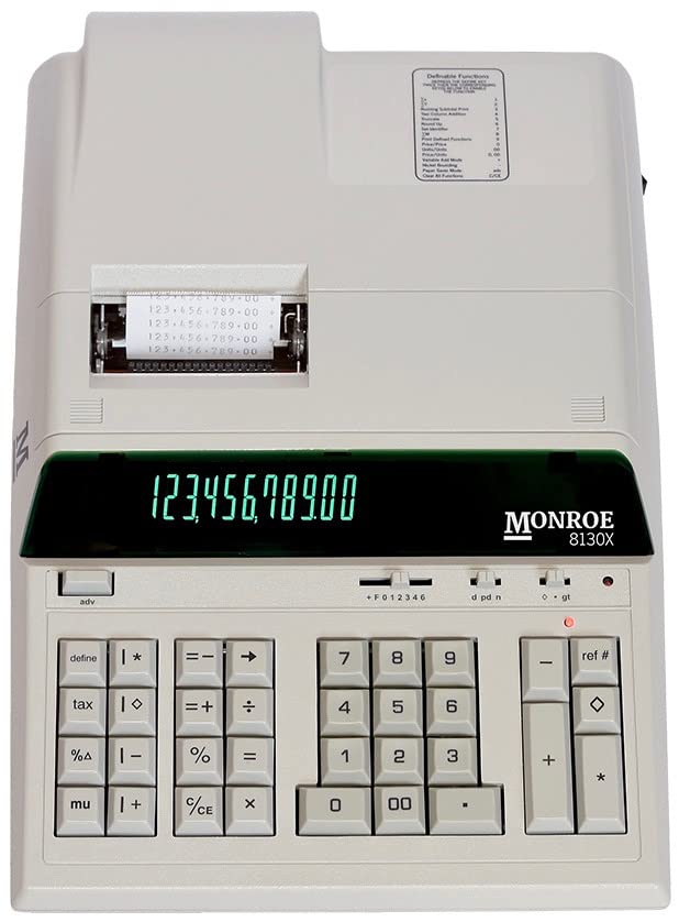 Monroe 8130X Heavy Duty Printing Calculator for Accounting and Purchasing Professionals