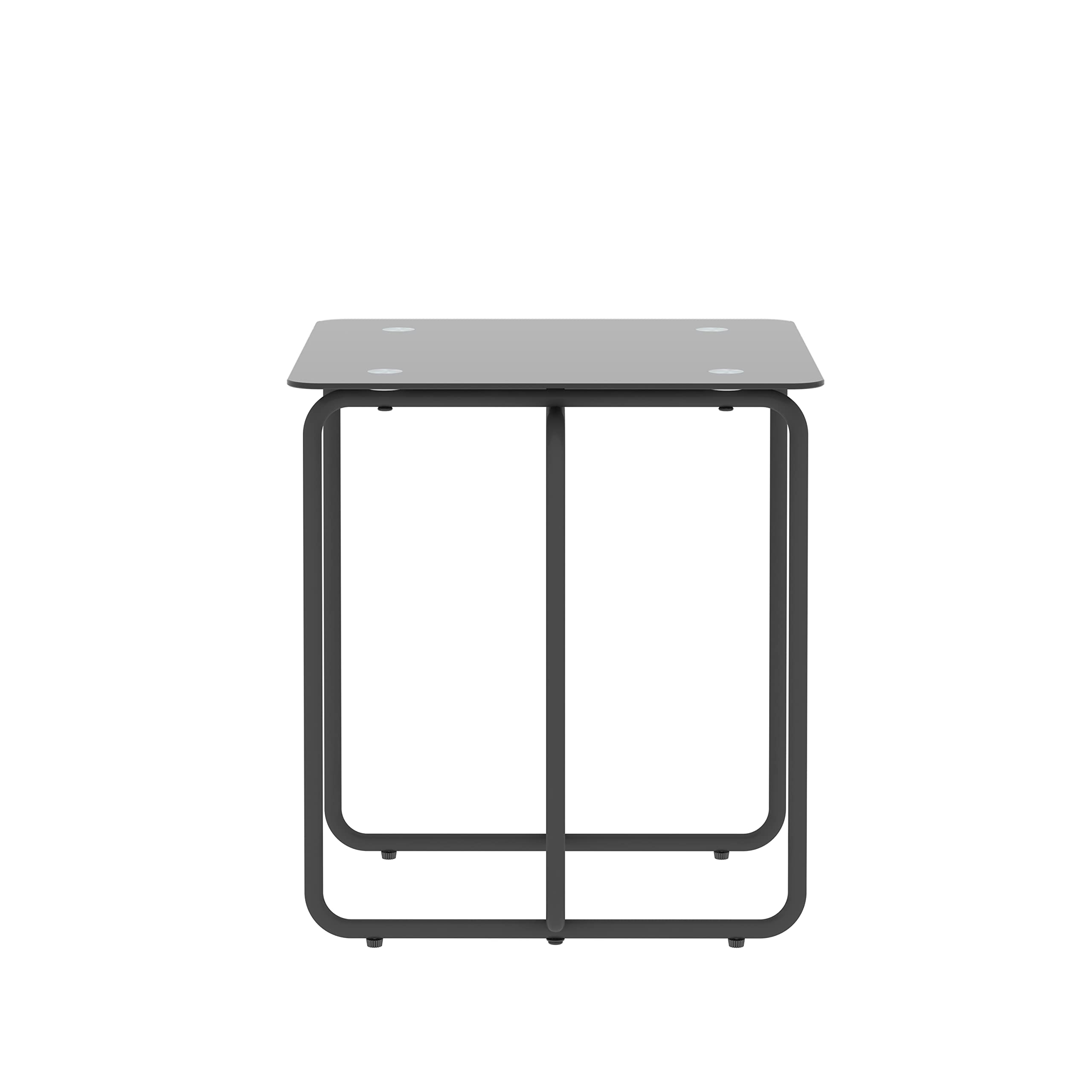 Modern Tempered Glass Coffee Table End Table Side Table for Living Room,Bedroom, Black