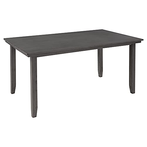KoiHome 6-Pieces Rustic, Solid Wood Set with Rectangular Table & 4 Chairs and Bench with Cushion for Dining Room, Distressed Finish, Industrial Style, Set of 6 (Gray), Gray2