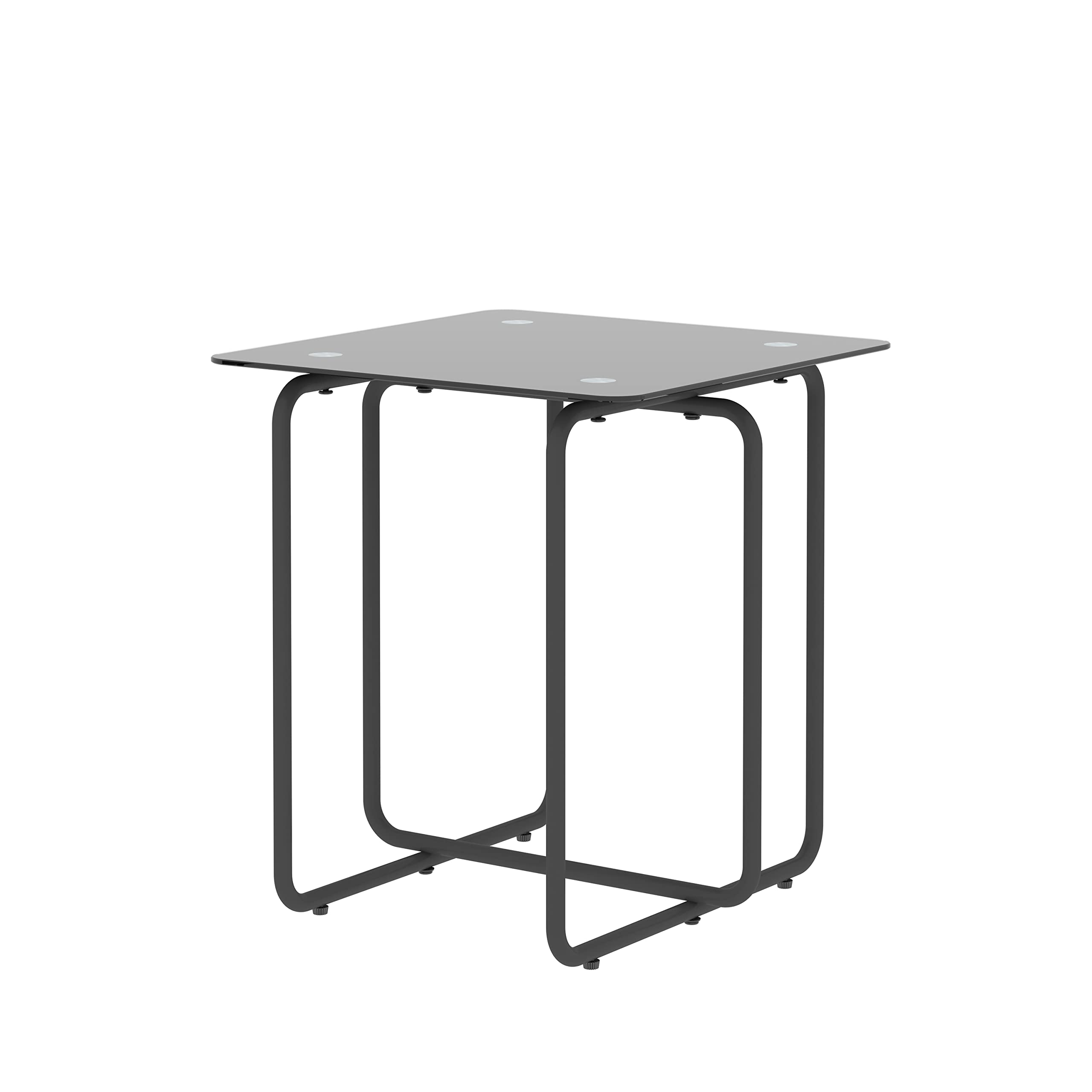 Modern Tempered Glass Coffee Table End Table Side Table for Living Room,Bedroom, Black