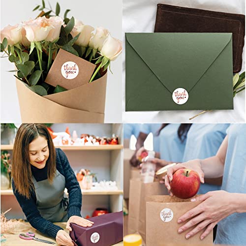 PACKAJIO Thank You Stickers Roll β500 PCS, 1.5β Inch, Durable, Self-Adhesive & Waterproof Rose Gold Foil - Thank You Stickers for Small Business, Packaging, Envelopes Seal, and Gift Wraps