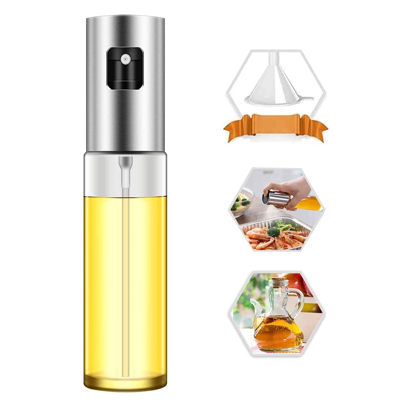 SENOZ Oil Sprayer for Cooking, Air Fryers, Salads, Barbecues - 360 Adjustable Nozzle, Plastic, 100ml