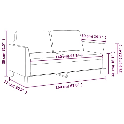 GOLINPEILO Modern Loveseat Sofa Couch 2-Seater Sofa, Small Upholstered Sofa for Bedroom, Apartment, Office,Small Spaces, Black 63"x30.3"x31.5" Faux Leather -AA