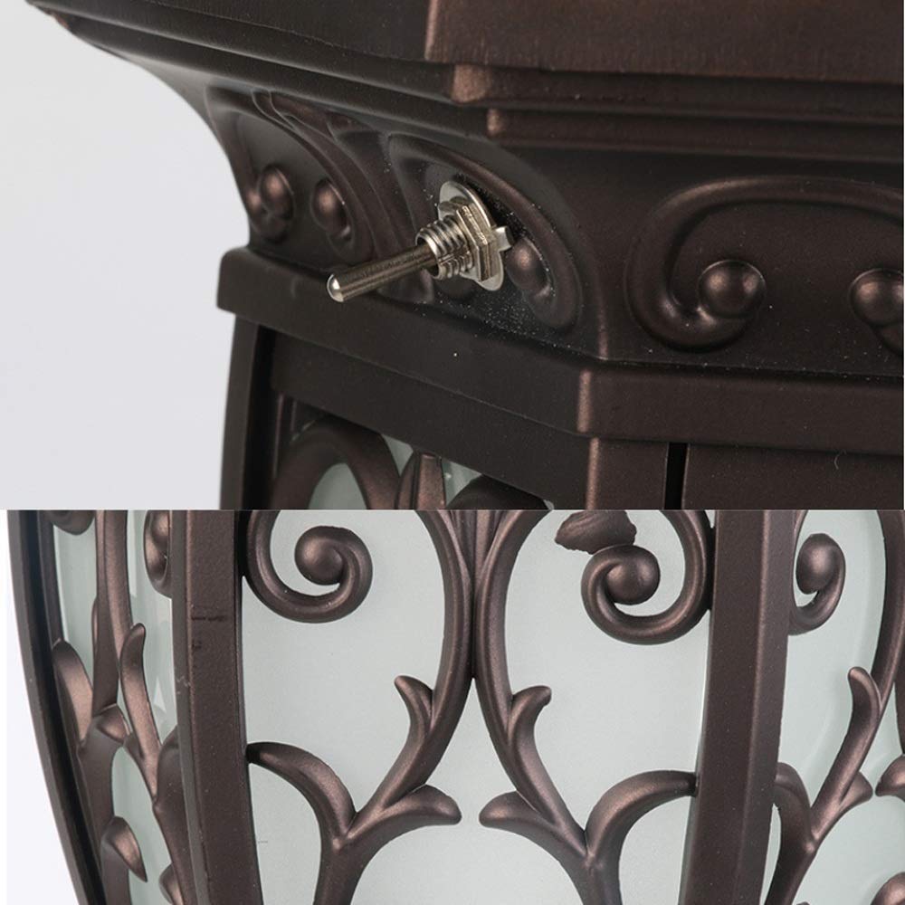 Lights Outdoor IP65 Waterproof Rainproof Victoria Solar LED Post Pillar Column Light European Antique Community Park Street Pole Light Villa Garden Landscape Lighting Fixture E27 Edison Stadium