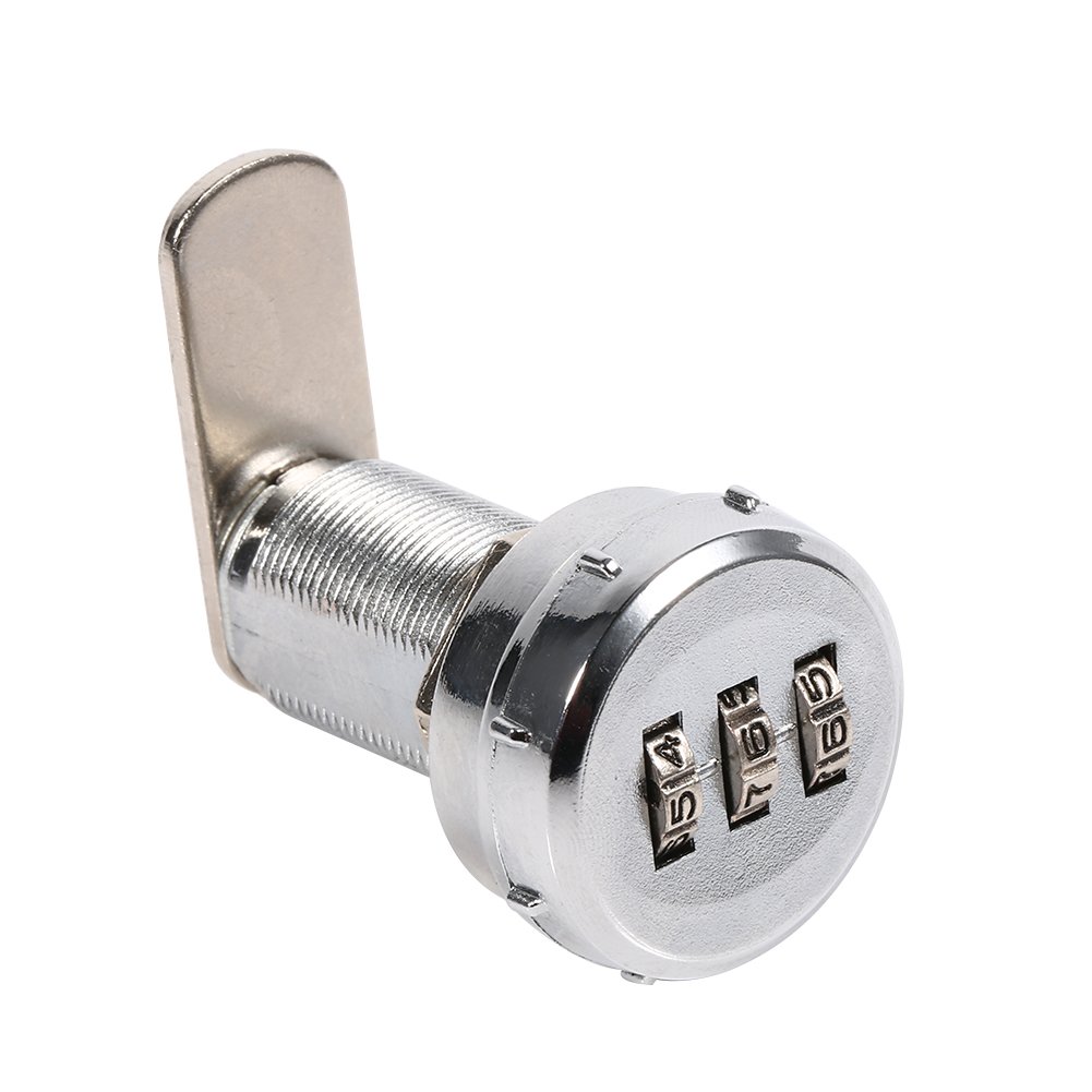 3 Digit Code Combination Lock, Stainless Steel Durable Security Lock Easy to Install Password Coded Cabinet Lock for Household(17~23mm)