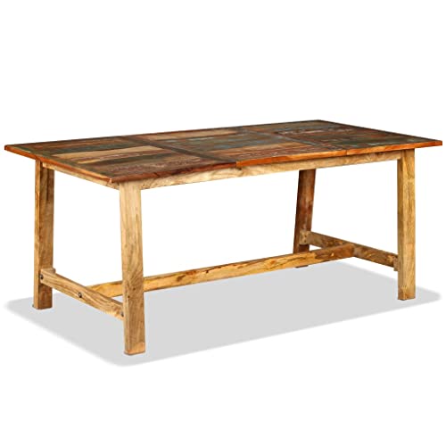 ULUYYUC Dining Table Solid Reclaimed Wood 70.9",Office Desks Party Table Kitchen Tables Kitchen Furniture Outdoor Table for Living Room, Kitchen, Backyard, Wedding,Office