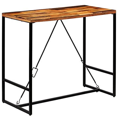 AJSEOYBS Dining Table Mid-Century Vintage Kitchen Table for Person for Dining Room Balcony Cafe Bar,Bar Table Solid Reclaimed Wood 47.2"x23.6"x41.7"