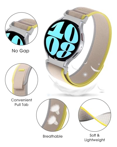 BlackPro No-Gap Nylon Watch Band Compatible With Samsung Galaxy Watch 7 6 5 4 40mm 44mm/5 Pro 45mm/6 4 Classic 42mm 43mm 46mm 47mm, Alpine Loop Woven Sport Strap for Men Women