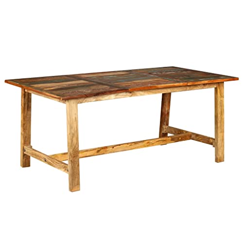 ULUYYUC Dining Table Solid Reclaimed Wood 70.9",Office Desks Party Table Kitchen Tables Kitchen Furniture Outdoor Table for Living Room, Kitchen, Backyard, Wedding,Office