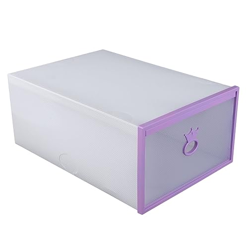 Amosfun 4pcs Box Plastic Shoe Storage Box Shoe Storage Cubes Sneaker Drawers Out Shoe Drawer Boot Drawer Shoes Clear Stackable Shoe Drawer Folding Shoe Rack Organizer Purple High Heel