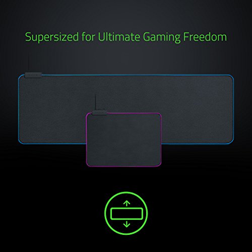 Razer Goliathus Extended Chroma Gaming Mousepad: Customizable Chroma RGB Lighting - Soft, Cloth Material - Balanced Control & Speed - Non-Slip Rubber Base - Classic Black