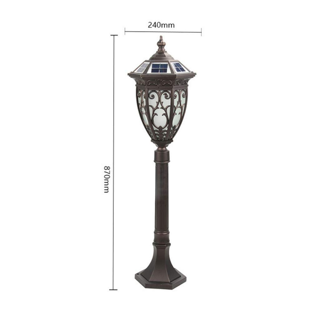 Lights Outdoor IP65 Waterproof Rainproof Victoria Solar LED Post Pillar Column Light European Antique Community Park Street Pole Light Villa Garden Landscape Lighting Fixture E27 Edison Stadium