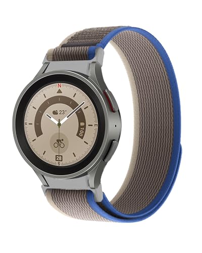 BlackPro No-Gap Nylon Watch Band Compatible With Samsung Galaxy Watch 7 6 5 4 40mm 44mm/5 Pro 45mm/6 4 Classic 42mm 43mm 46mm 47mm, Alpine Loop Woven Sport Strap for Men Women