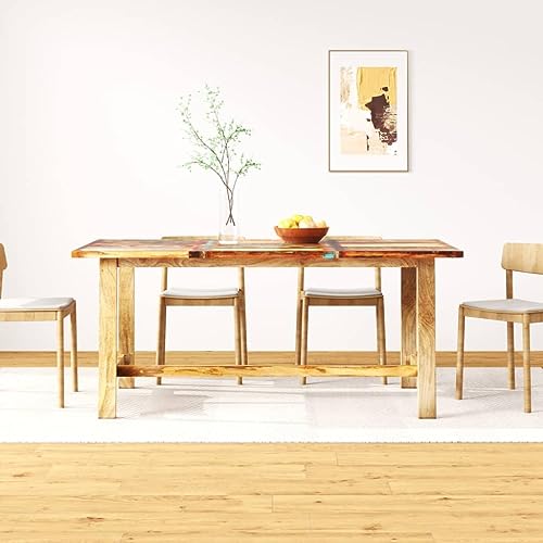 ULUYYUC Dining Table Solid Reclaimed Wood 70.9",Office Desks Party Table Kitchen Tables Kitchen Furniture Outdoor Table for Living Room, Kitchen, Backyard, Wedding,Office