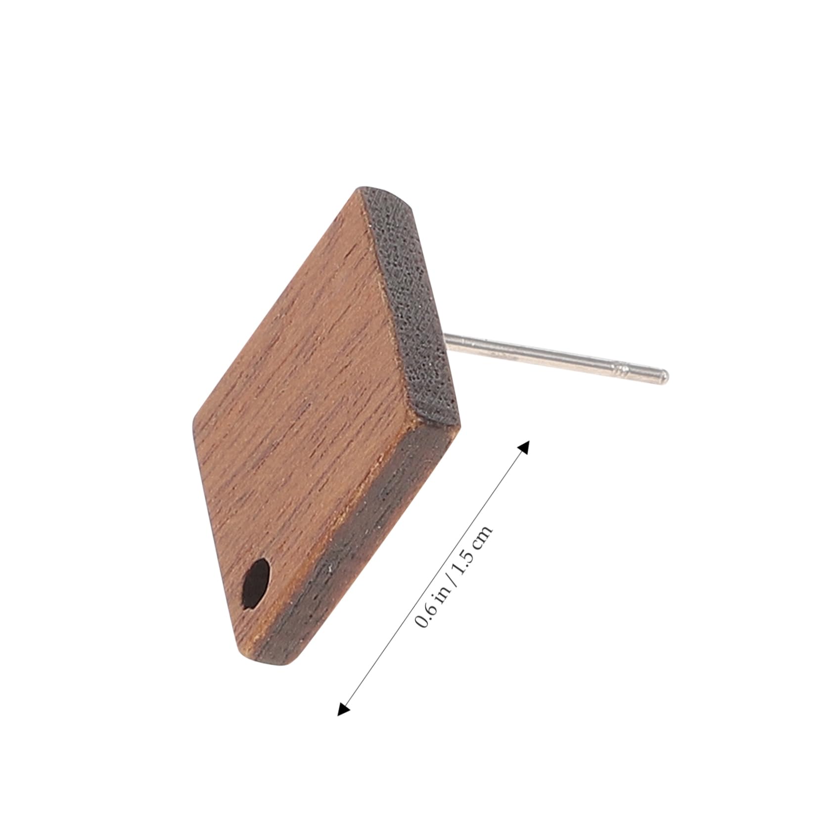 VILLCASE 2sets Wooden Earring Posts Studs Flat Pad DIY Jewelry Accessories for Earring Making 20pcs*2
