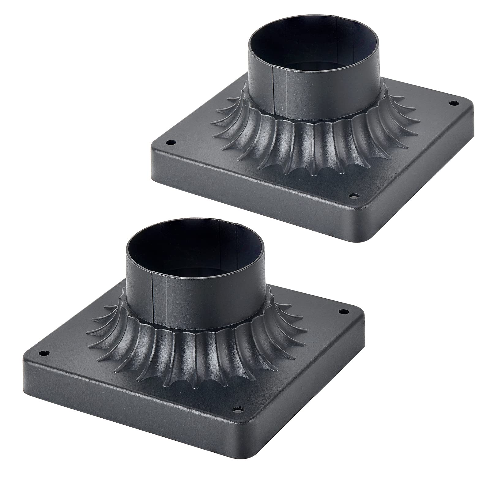 MrSconce Pier Mount Base 2 Pack, Cast Aluminum Outdoor Post Light Adapter, Outdoor Post Lights, Lamp Post Light Fixture