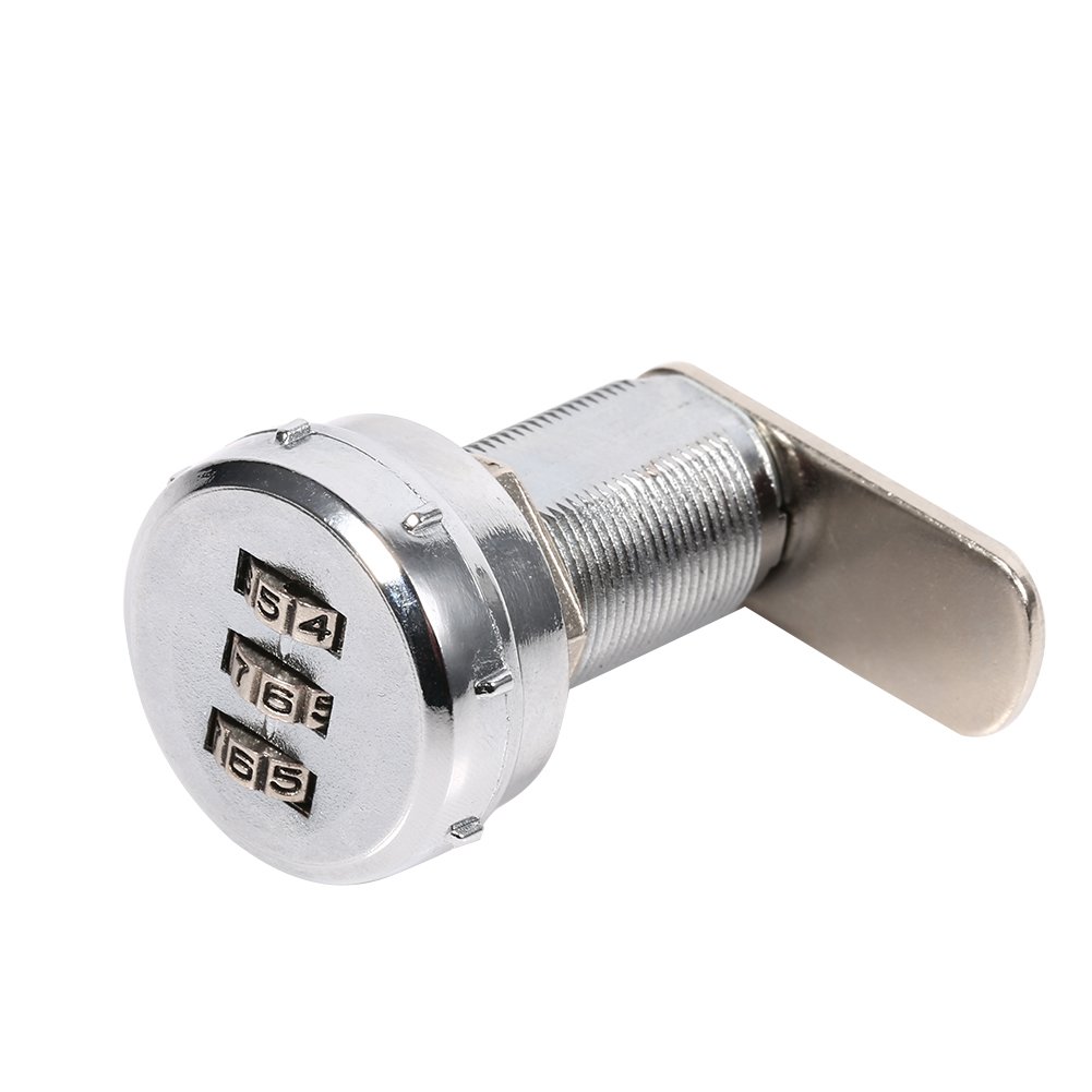 3 Digit Code Combination Lock, Stainless Steel Durable Security Lock Easy to Install Password Coded Cabinet Lock for Household(17~23mm)