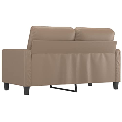 GOLINPEILO Modern Loveseat Sofa Couch 2-Seater Sofa, Small Upholstered Sofa for Bedroom, Apartment, Office,Small Spaces, Cappuccino 54.3"x30.3"x31.5" Faux Leather -AA
