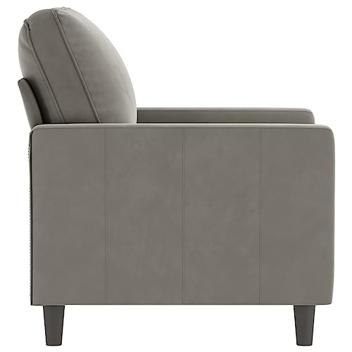 ULUYYUC Sofa Chair,Sofa Parlor Set Guest Sofa Couple seat Sofa Funky Sofa with Armrests Suitable for Living Room Apartment Home Office Light Gray 23.6" Velvet
