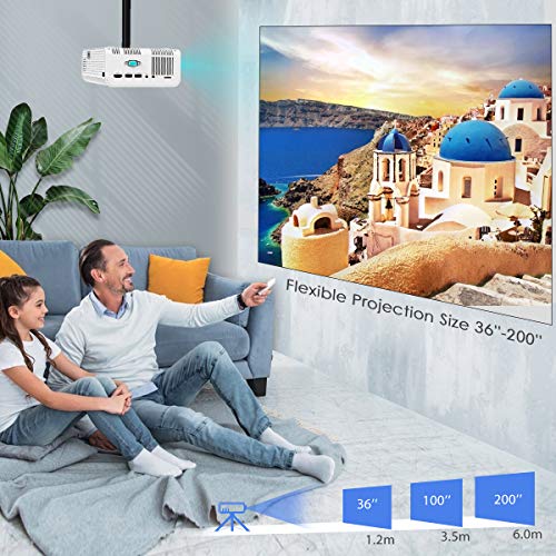 WiFi Projector Support 5.2 Bluetooth Transmitter, WiMiUS K2 Mini Projector 1080P and 4K Support, 300ββ Screen Zoom Compatible with Smartphone (Wirelessly) PC TV Stick Chromecast PS5