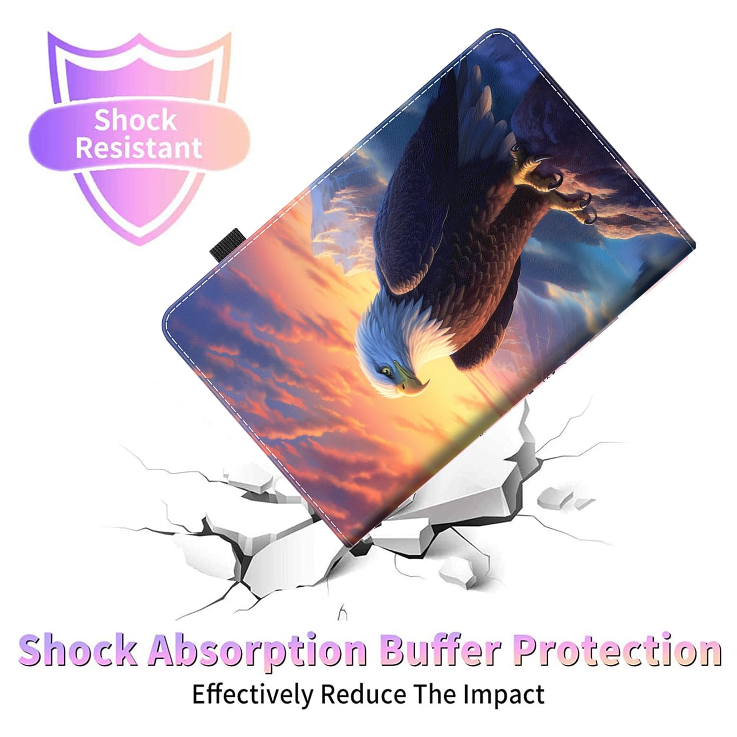 Case for All-New Amazon Fire HD 10 and Fire HD 10 Plus Tablet (11th Generation 2021 Release), Durable Shockproof Protective Cover with Auto Wake/Sleep,Bald Eagle