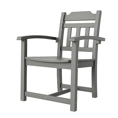 VEVOR 5 Pieces Patio Dining Set, Outdoor Square Furniture Table and Chairs, All Weather Garden Furniture Table Sets, HIPS Small Patio Conversation Set, for Lawn, Deck, Backyard, Poolside, Light Gray
