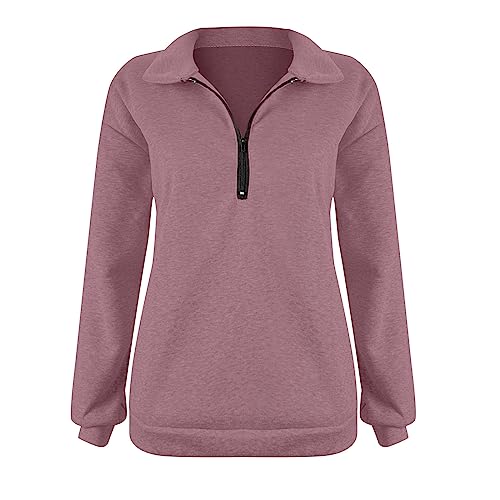 SHAOBGE Womens Waffle Sweatshirts Half Zip Cropped Pullover Fleece Quarter Zipper Hoodies Fall outfits Clothes Hoodies Tops