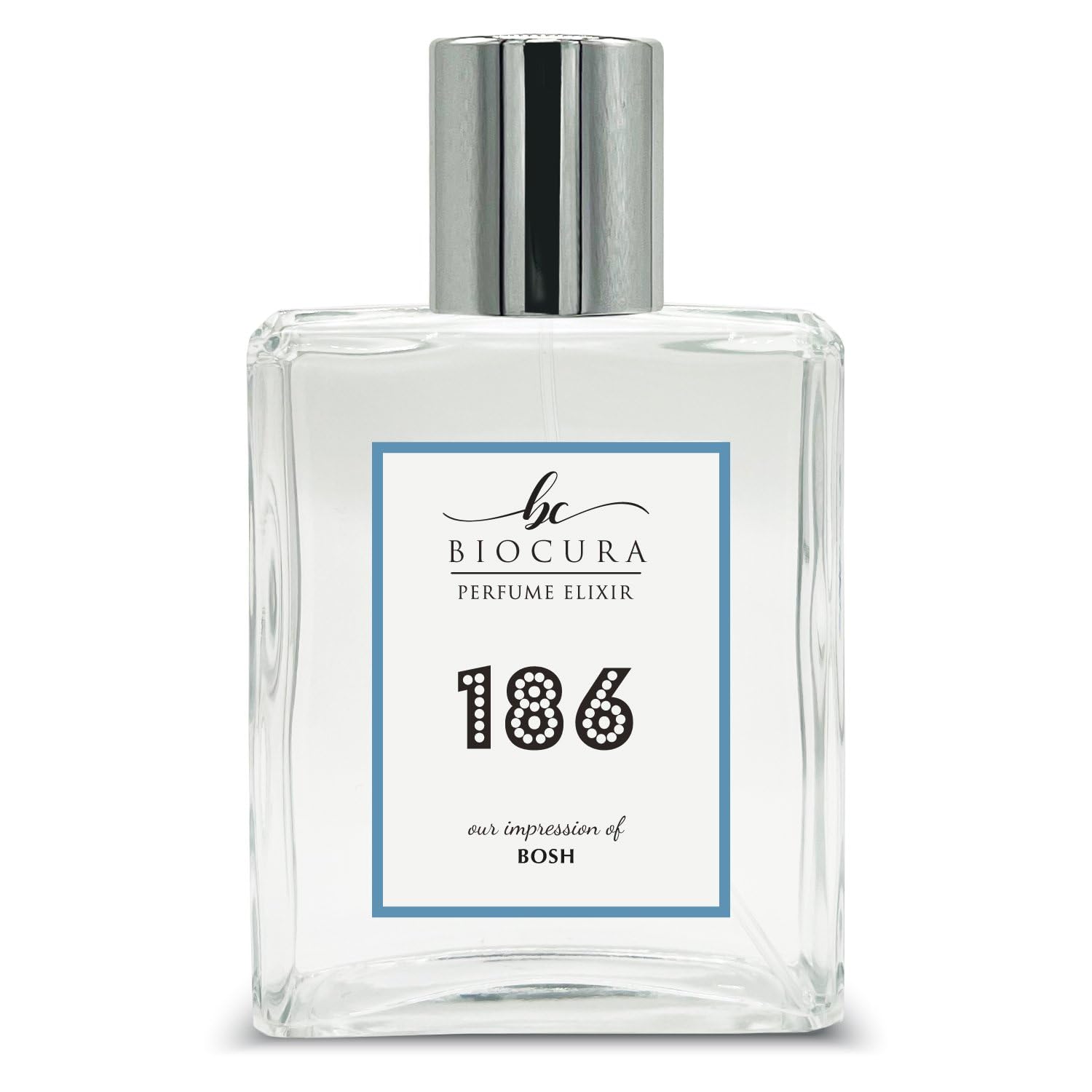 BIOCURA BC Perfume 186 Inspired by Bosh For Men Replica Fragrance Dupes Eau de Parfum Spray Bottle 3.4 Fl Oz/100ml-X1