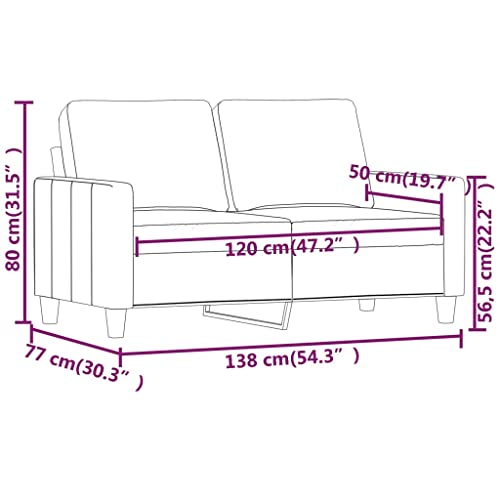 GOLINPEILO Modern Loveseat Sofa Couch 2-Seater Sofa, Small Upholstered Sofa for Bedroom, Apartment, Office,Small Spaces, Cappuccino 54.3"x30.3"x31.5" Faux Leather -AA
