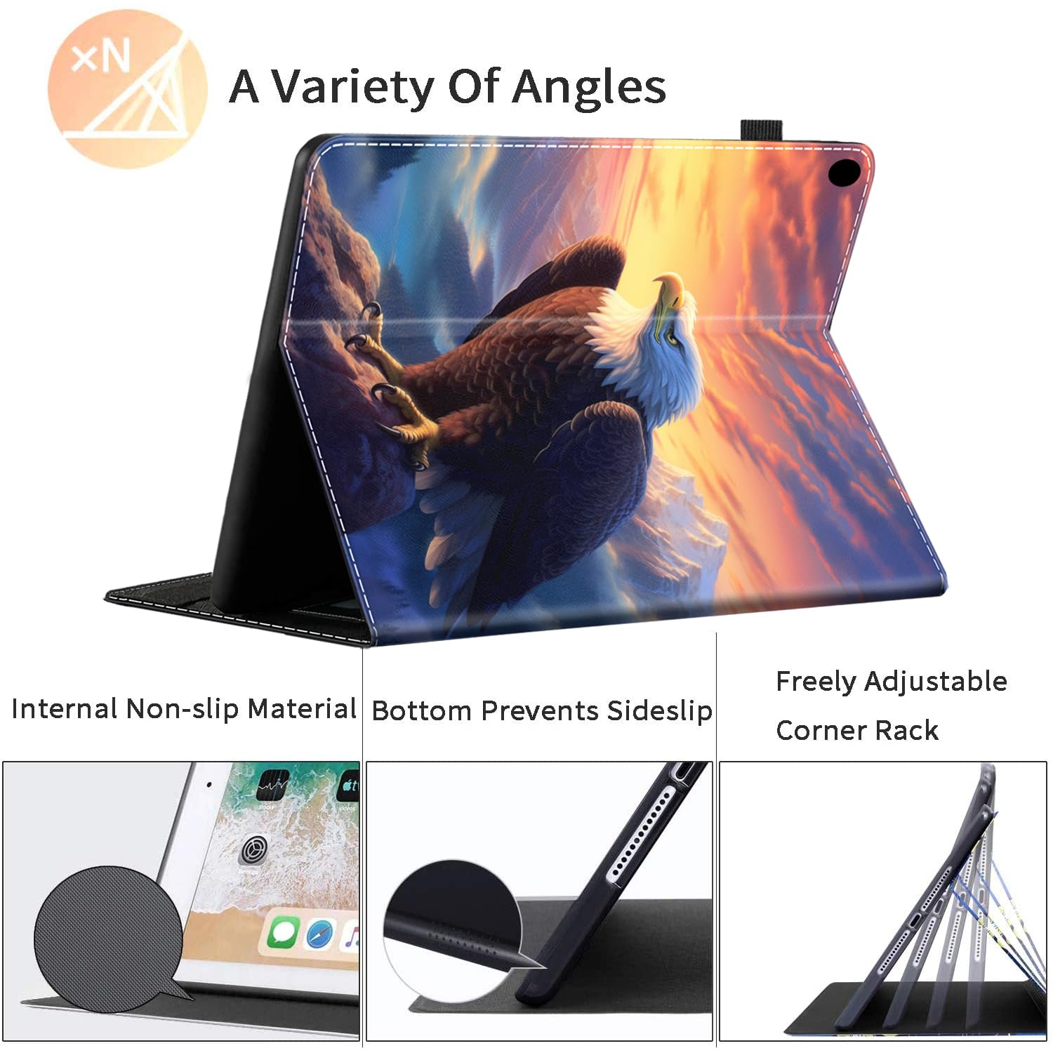 Case for All-New Amazon Fire HD 10 and Fire HD 10 Plus Tablet (11th Generation 2021 Release), Durable Shockproof Protective Cover with Auto Wake/Sleep,Bald Eagle