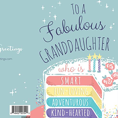 Birthday Card For Granddaughter | Made in America | Eco-Friendly | Thick Card Stock with Premium Envelope 5in x 7.75in | Packaged in Protective Mailer | Prime Greetings