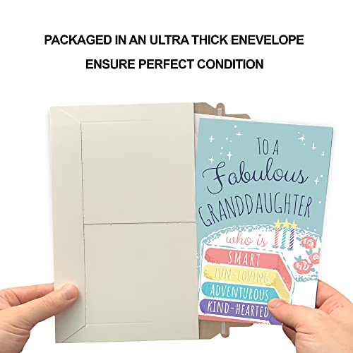 Birthday Card For Granddaughter | Made in America | Eco-Friendly | Thick Card Stock with Premium Envelope 5in x 7.75in | Packaged in Protective Mailer | Prime Greetings