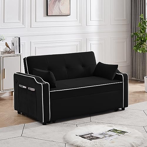 ERYE Tufted Upholstered Futon Sofa Daybed Modern Convertible Loveseat Sofa & Couch Soft Convenient Nap Sleeper Couch Bed for Home Office Apartment Furniture Sets