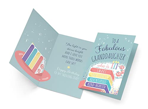Birthday Card For Granddaughter | Made in America | Eco-Friendly | Thick Card Stock with Premium Envelope 5in x 7.75in | Packaged in Protective Mailer | Prime Greetings
