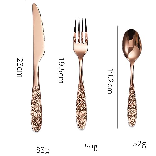 Taiyoko Silverware Set Flatware 32-Piece Retro Cutlery,Mirror Polished,Stainless Steel,Kitchen Utensils Tableware Service with Steak Knives Dinner Fork Knife Spoon