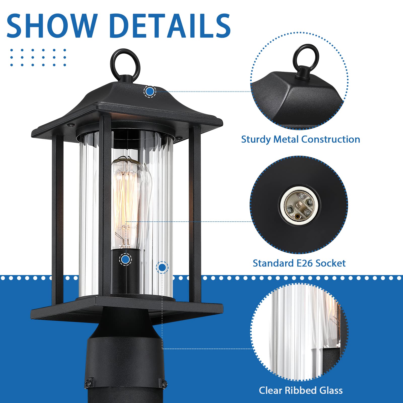 MrSconce Pier Mount Base 2 Pack, Cast Aluminum Outdoor Post Light Adapter, Outdoor Post Lights, Lamp Post Light Fixture