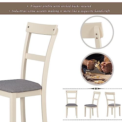 WOZNLA Comfortable Room 5-Piece Classic Counter Height Dining Set-Elegant Wood Kitchen Table, Padded Chairs-Ideal for Family Gatherings, Onesize, Brown