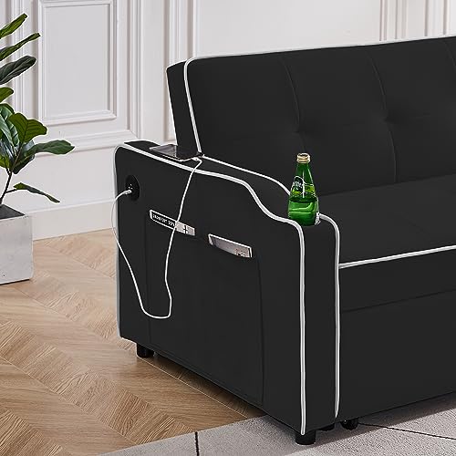 ERYE Tufted Upholstered Futon Sofa Daybed Modern Convertible Loveseat Sofa & Couch Soft Convenient Nap Sleeper Couch Bed for Home Office Apartment Furniture Sets