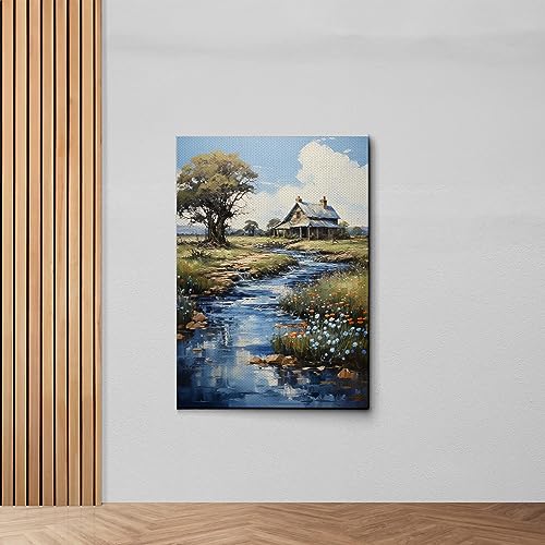 Native Texas, Texas Hill Country Bluebonnet Landscape, Fine Art Print mounted in an white mat board, ready to frame, Wall Art, Home Decor