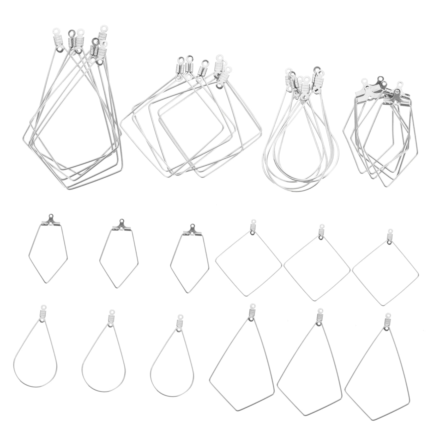 VILLCASE 3sets Earring Findings Charms Round Earring Circle Charms Jewelry Making Hoops for DIY Projects 24pcs*3