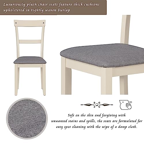 WOZNLA Comfortable Room 5-Piece Classic Counter Height Dining Set-Elegant Wood Kitchen Table, Padded Chairs-Ideal for Family Gatherings, Onesize, Brown